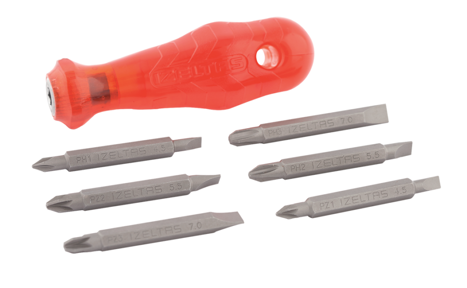 Screwdriver - Interchangeable Bits Set (7 Pcs) - İZELTAŞ