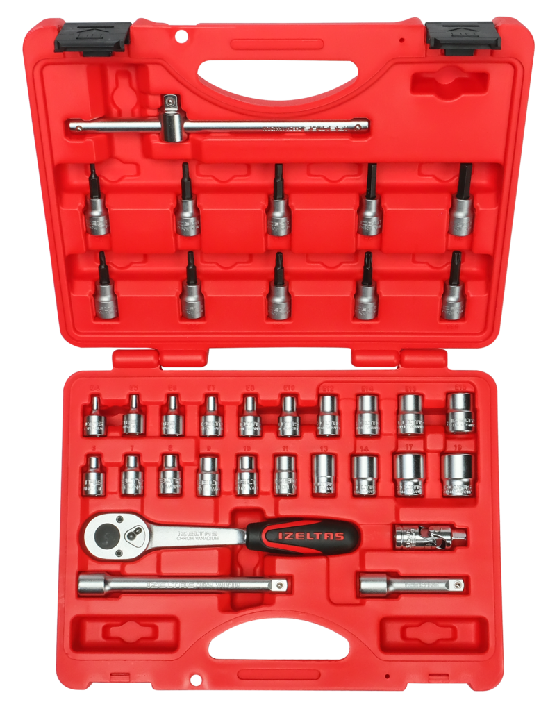 3/8’’ Socker Wrench Set 6 Points and Hexagonal Bit Socket Wrench Set ...
